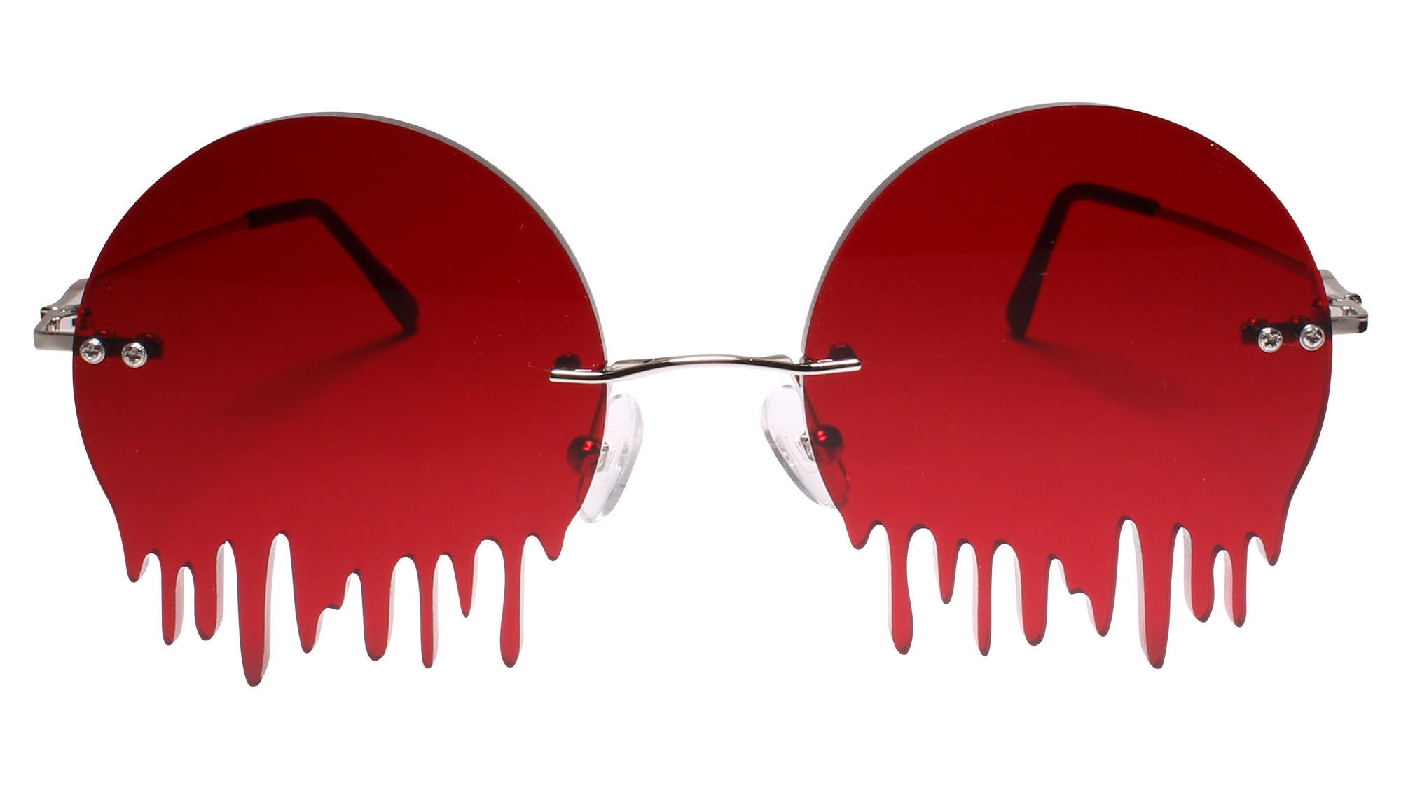 Drippy Melted Round Red Glasses - Etsy