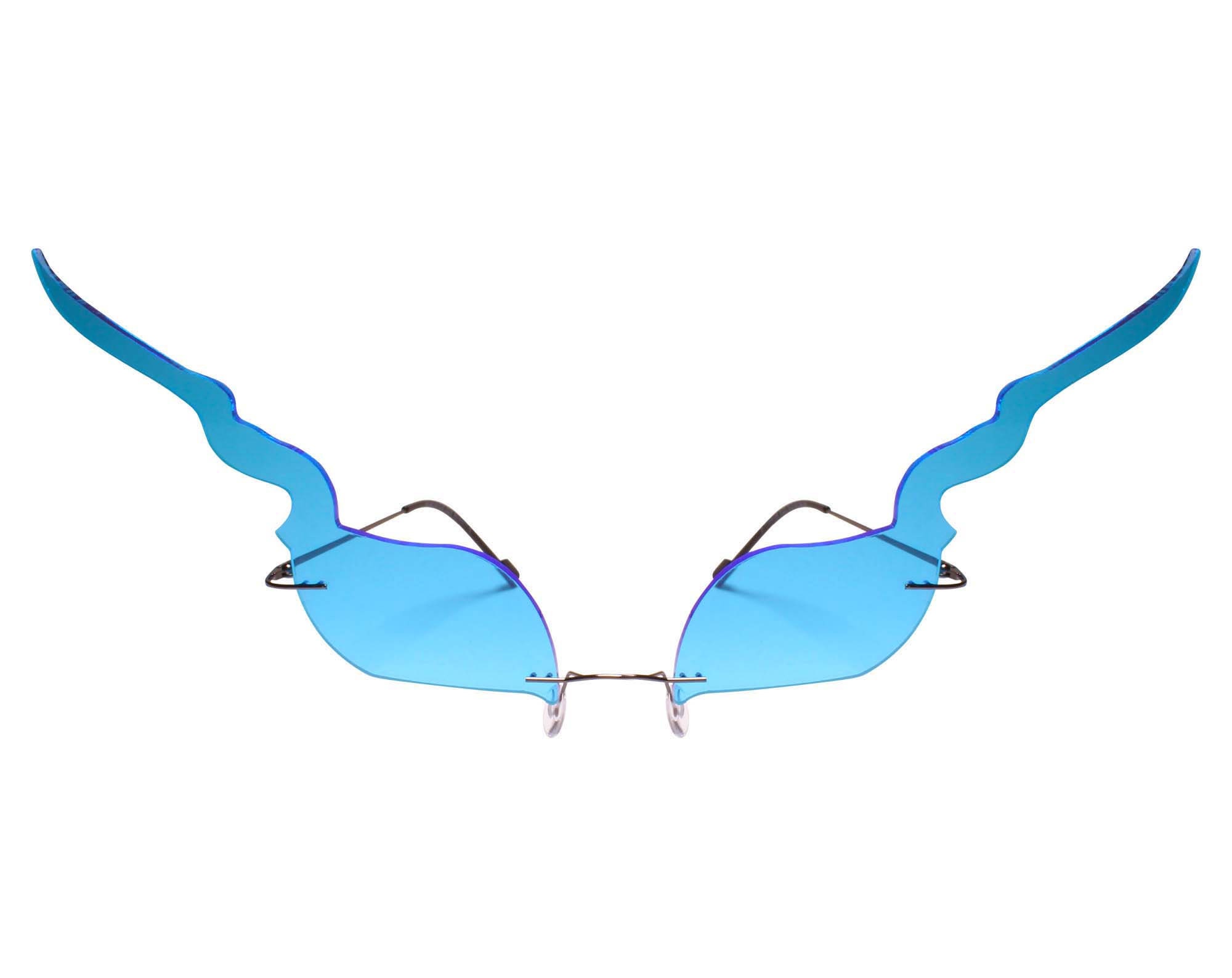 Funky Fire Flame Shape Fiery Eye Blue Glasses - Etsy