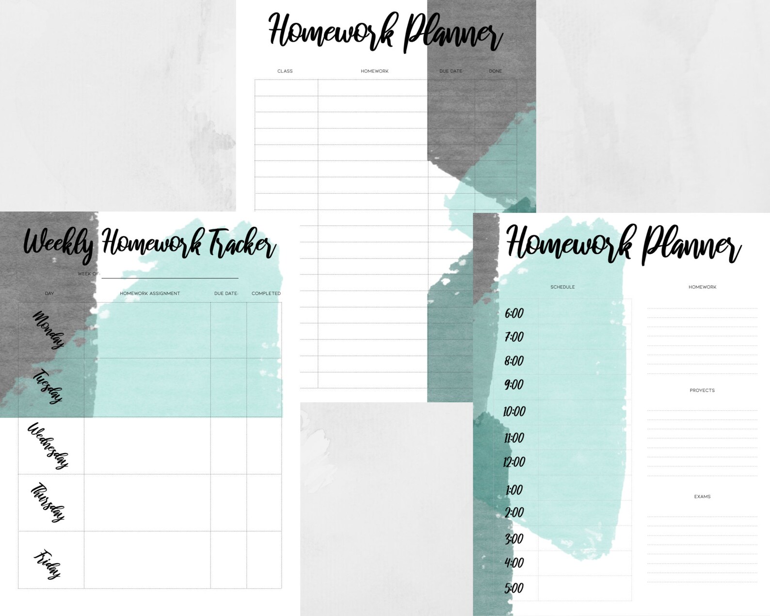 Homework Tracker Printable Homework Planner Student Planner - Etsy