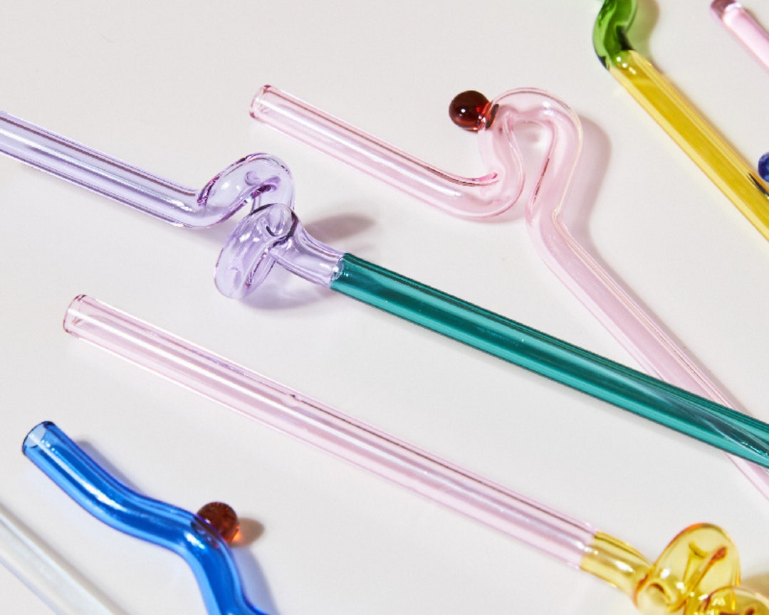 Artistry Glass Straws Twist Reusable Straws Heat Resistant - Etsy