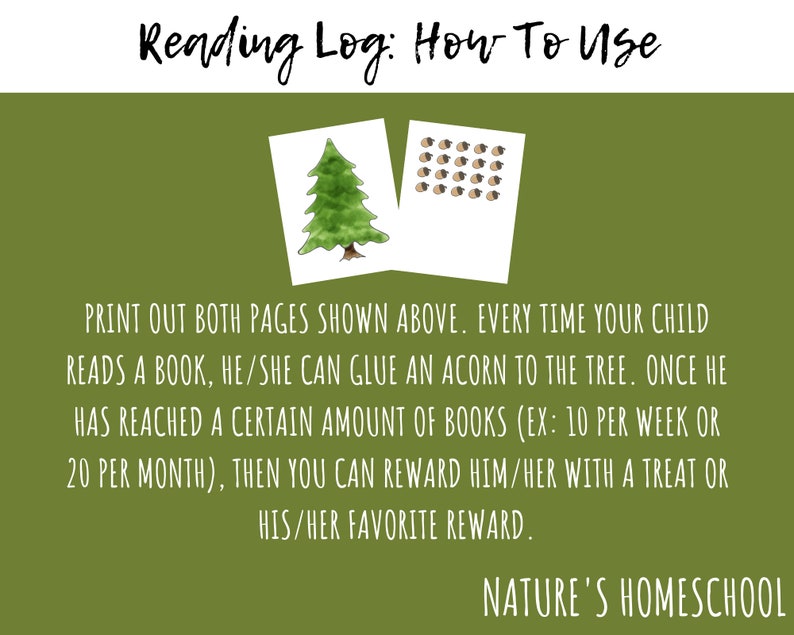 Reading Log Nature Inspired Homeschooling Literature - Etsy