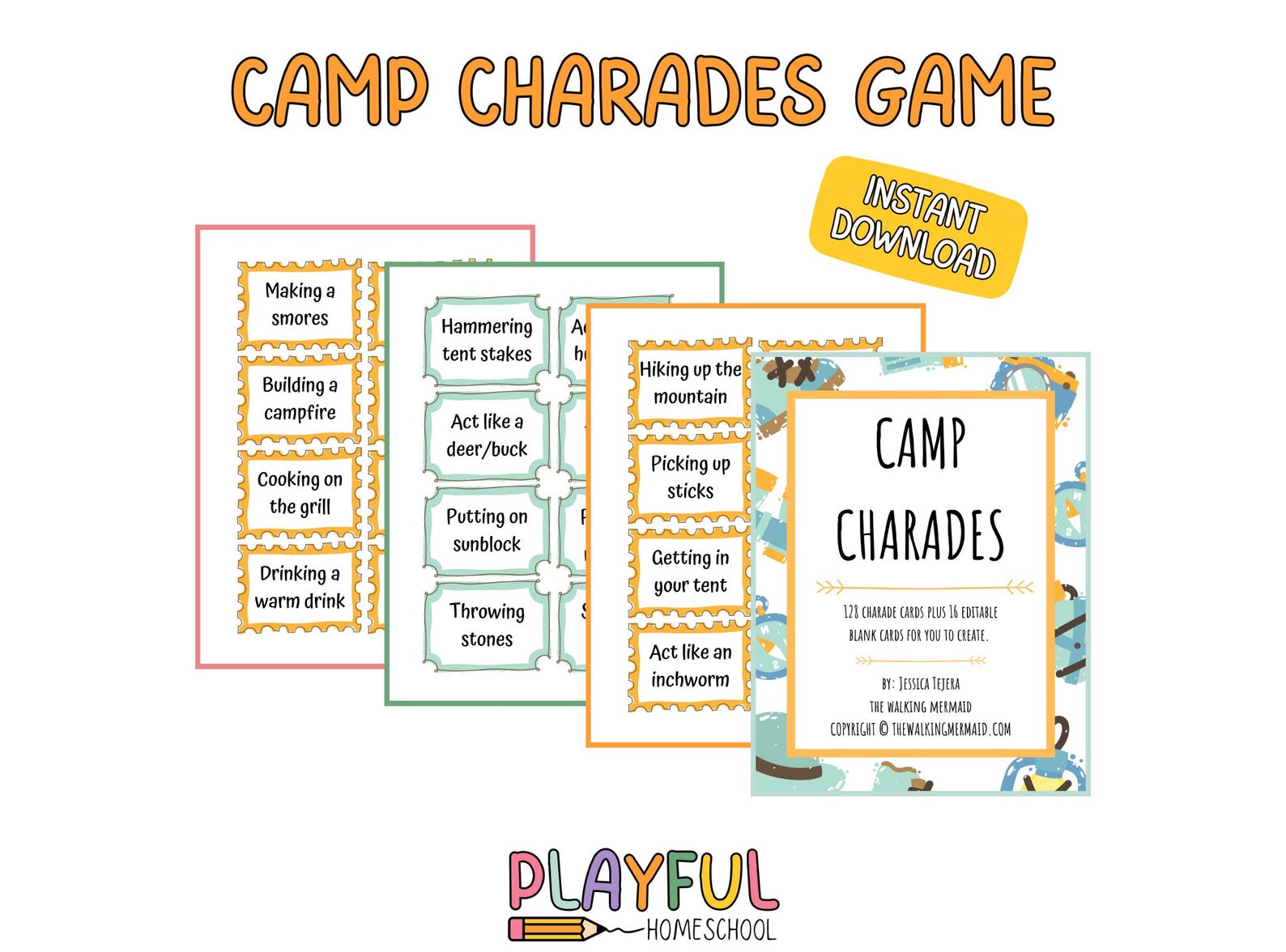 Camp Charades Game for the Family - Outdoor Play and Games for Kids ...