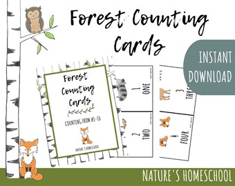 Nature Numbers Cards - Etsy
