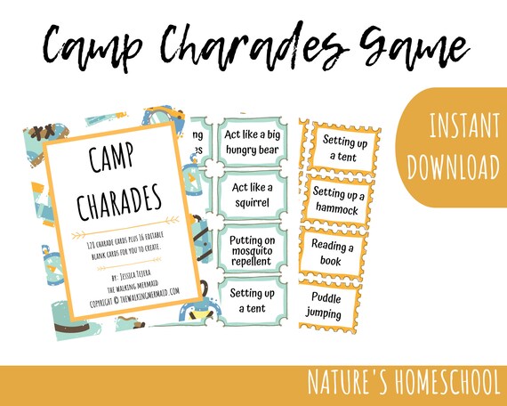 Camp Charades Game for the Family Outdoor Play and Games for | Etsy