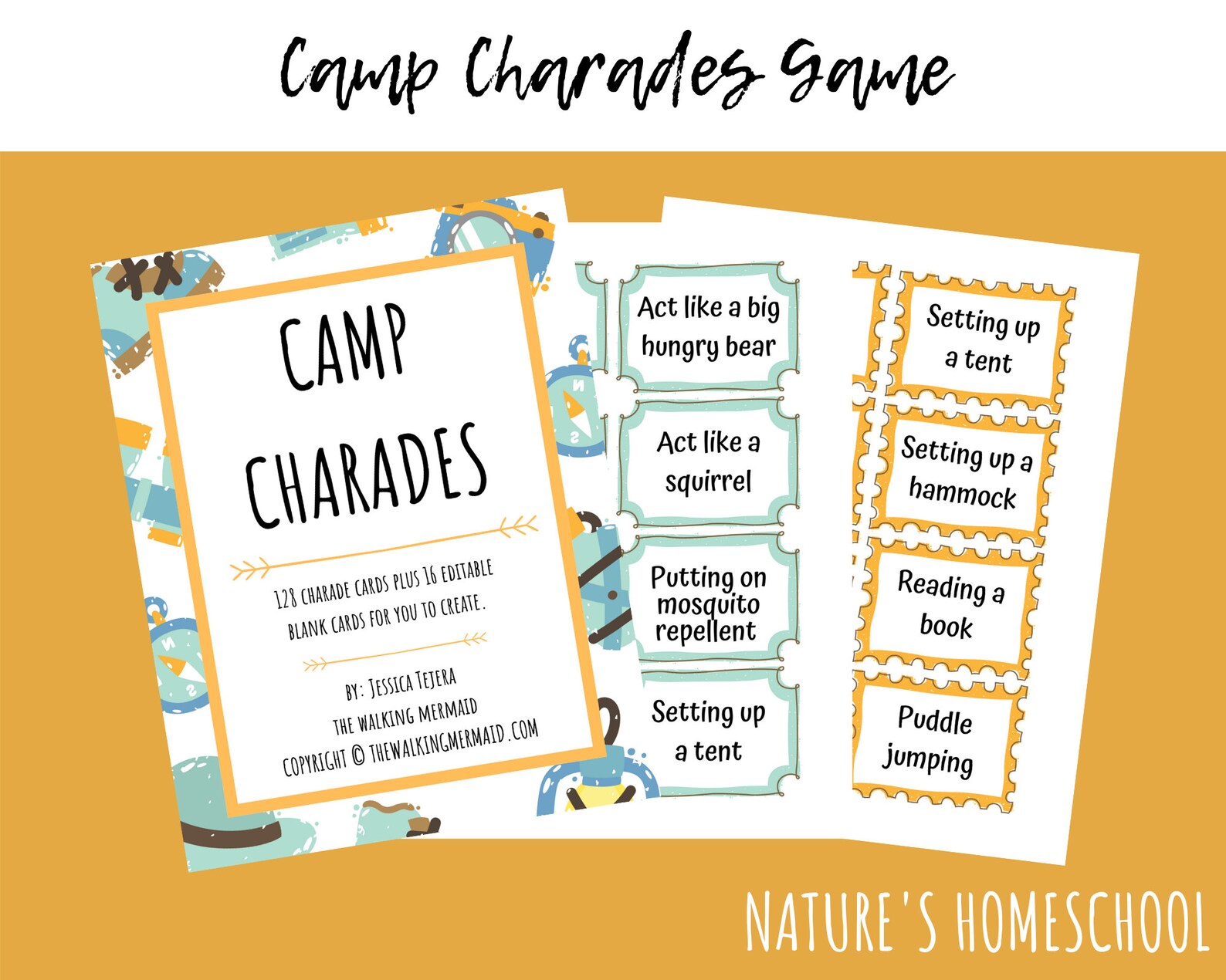 Camp Charades Game for the Family Outdoor Play and Games for Kids ...