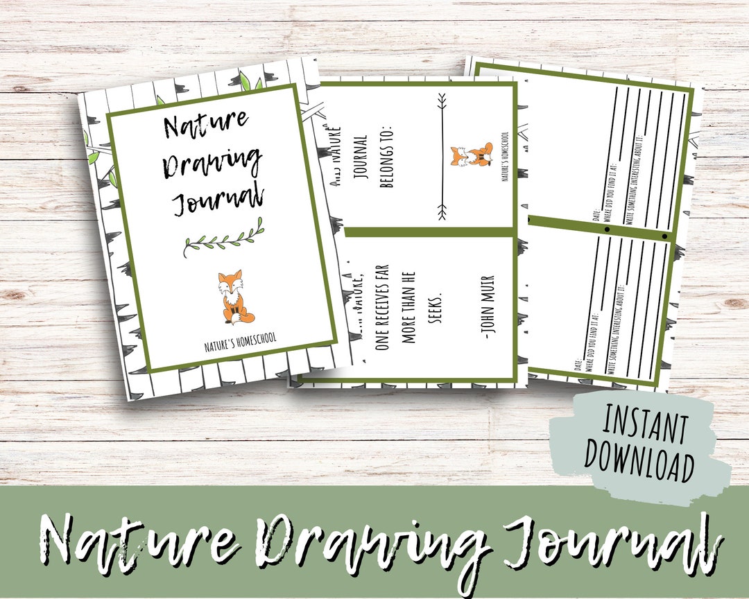 Printable Nature Journal for Kids - Outdoor Drawing Book for Children ...