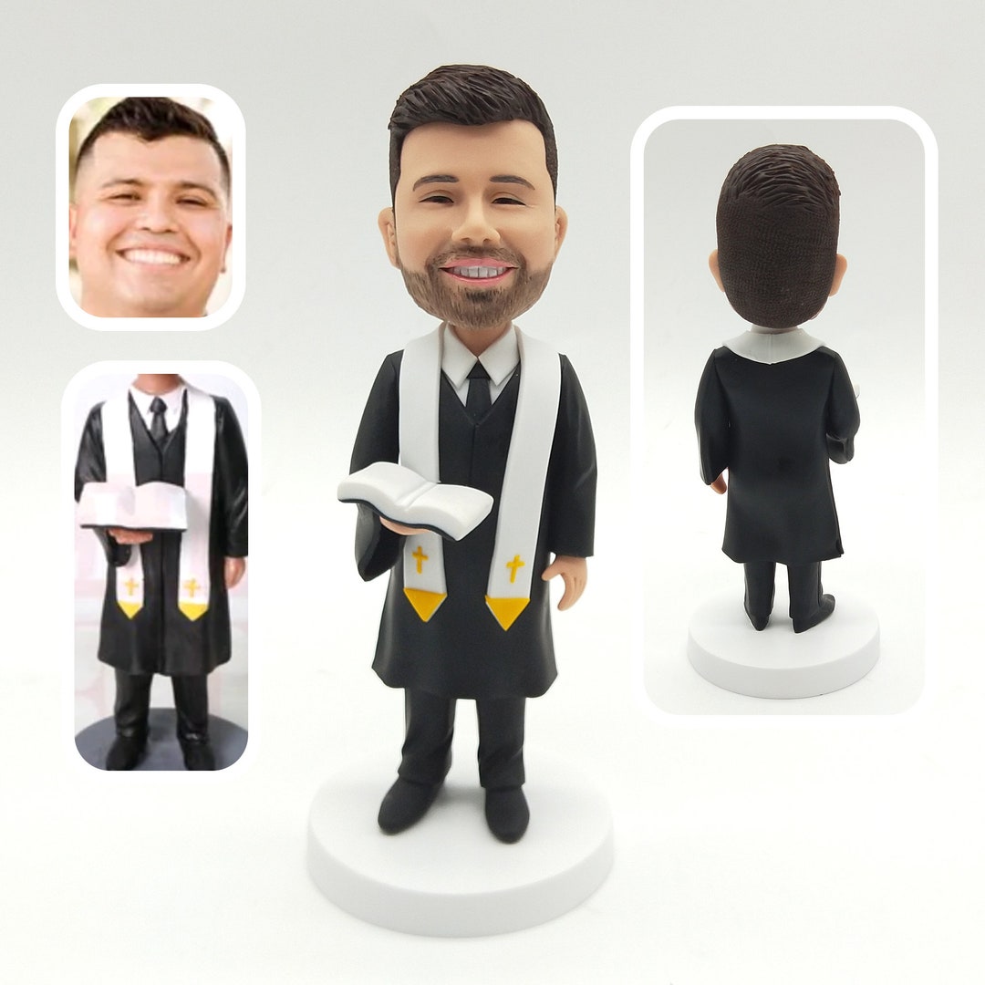 Custom Bobblehead Wedding Officiant, Custom Priest Bobblehead, Priest ...
