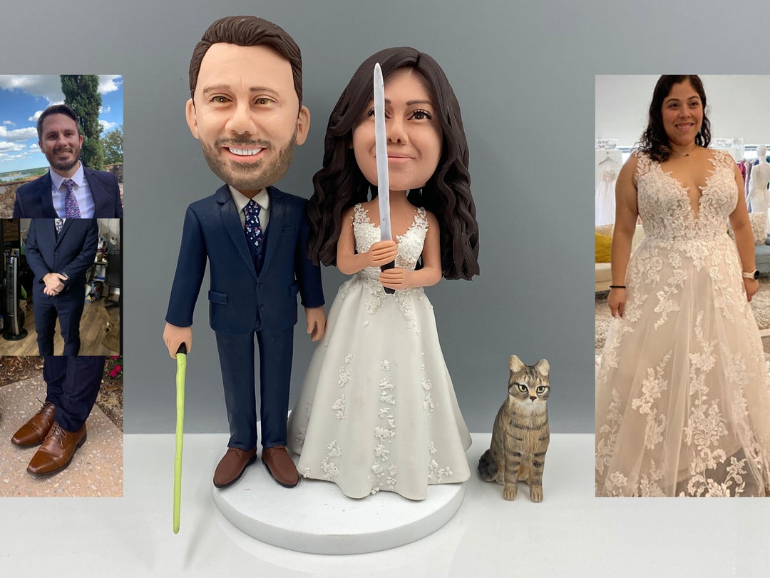 Custom Bobblehead Wedding Cake Topper,personalized Wedding Cake ...