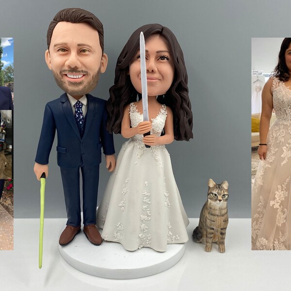 Wedding Bobblehead Cake Toppers - Etsy