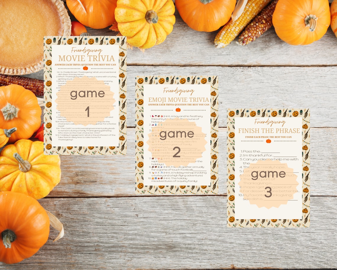 Printable Friendsgiving Game Bundle Friendsgiving Party Games ...