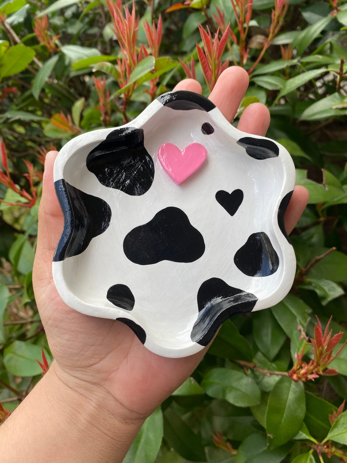 Love Strawberry Cow Clay Trinket Dish - Etsy