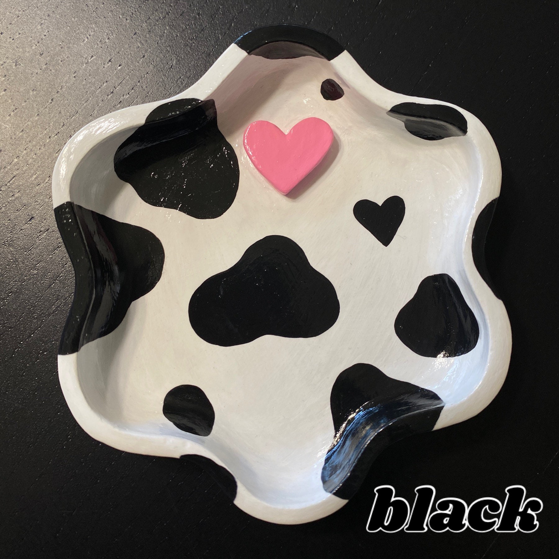 Love Strawberry Cow Clay Trinket Dish - Etsy