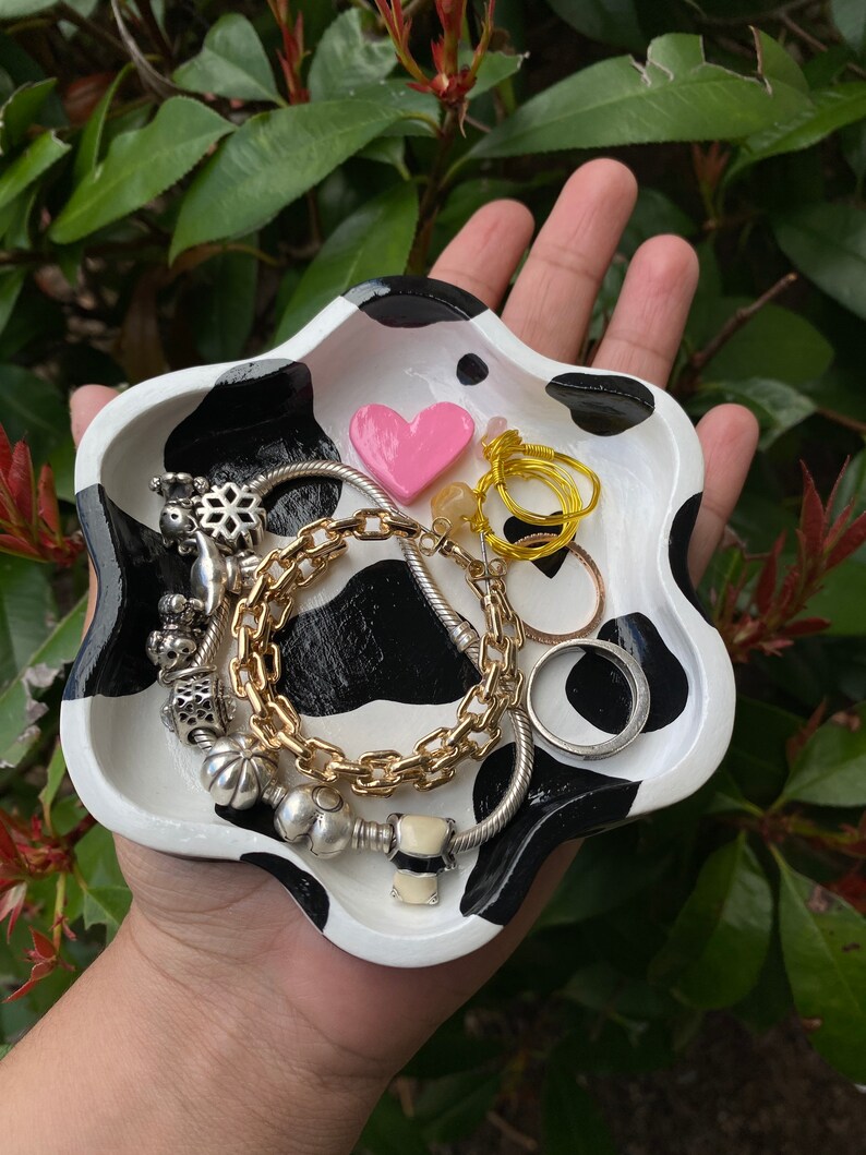 Love Strawberry Cow Clay Trinket Dish - Etsy