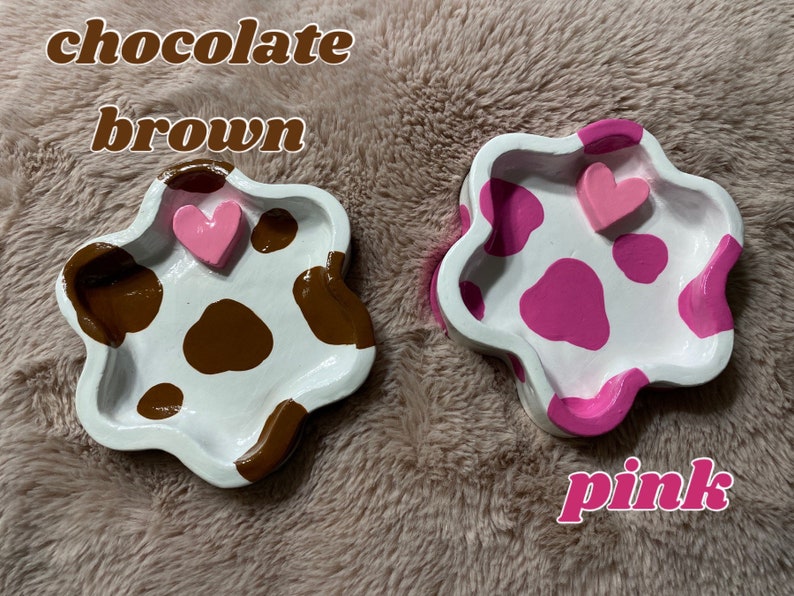 Love Strawberry Cow Clay Trinket Dish - Etsy