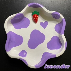 Love Strawberry Cow Clay Trinket Dish Cow Print Trinket Dish - Etsy