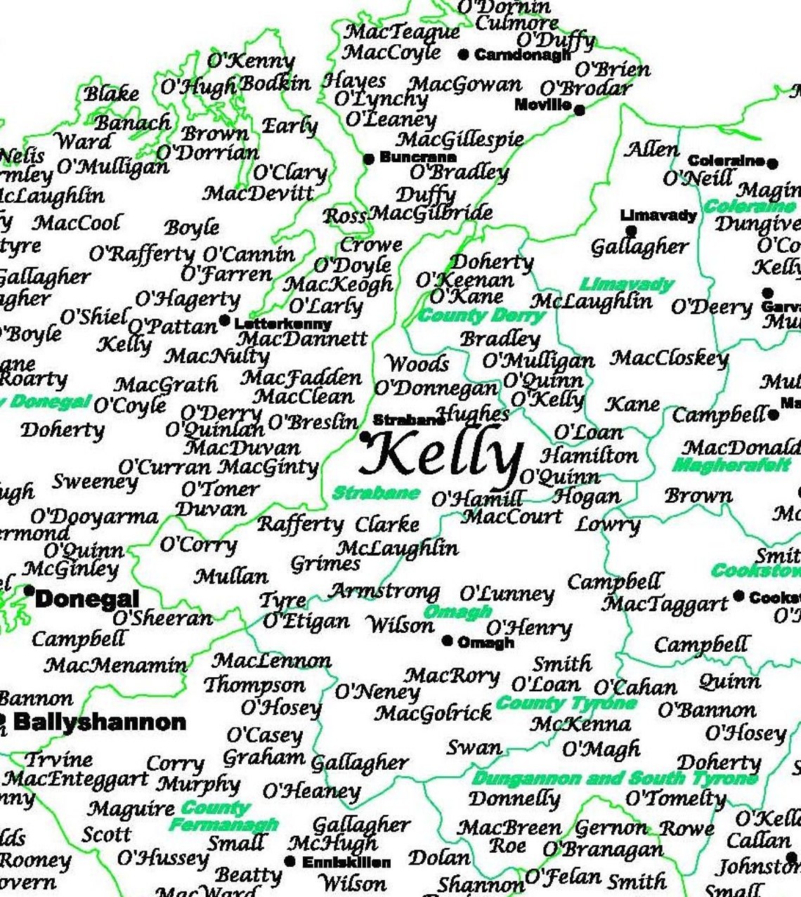 Unique Individual Genealogy Map of Ireland - Etsy