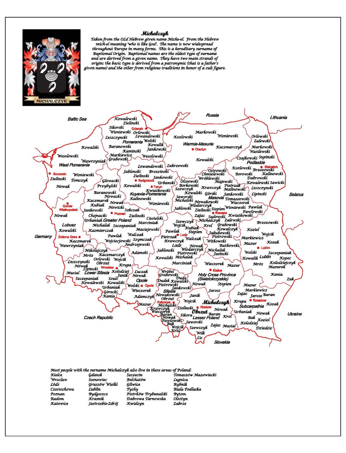 Unique Individual Genealogy Map of Poland - Etsy