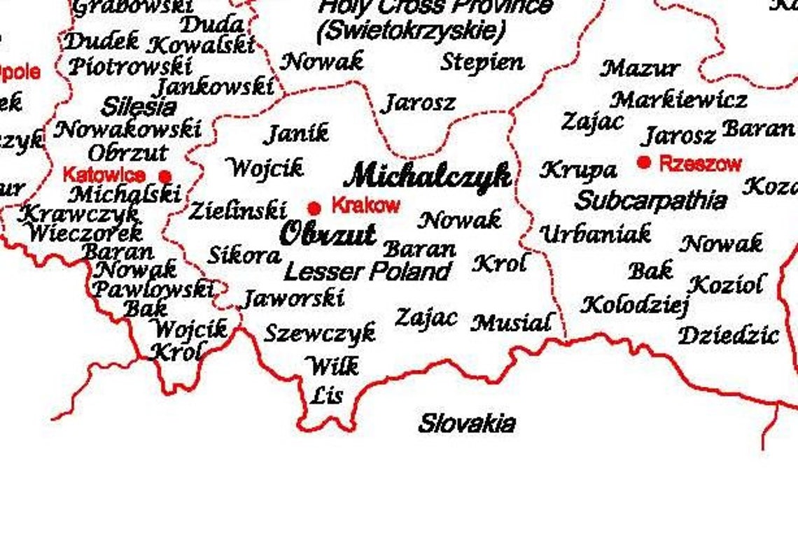 Unique Individual Genealogy Map of Poland - Etsy