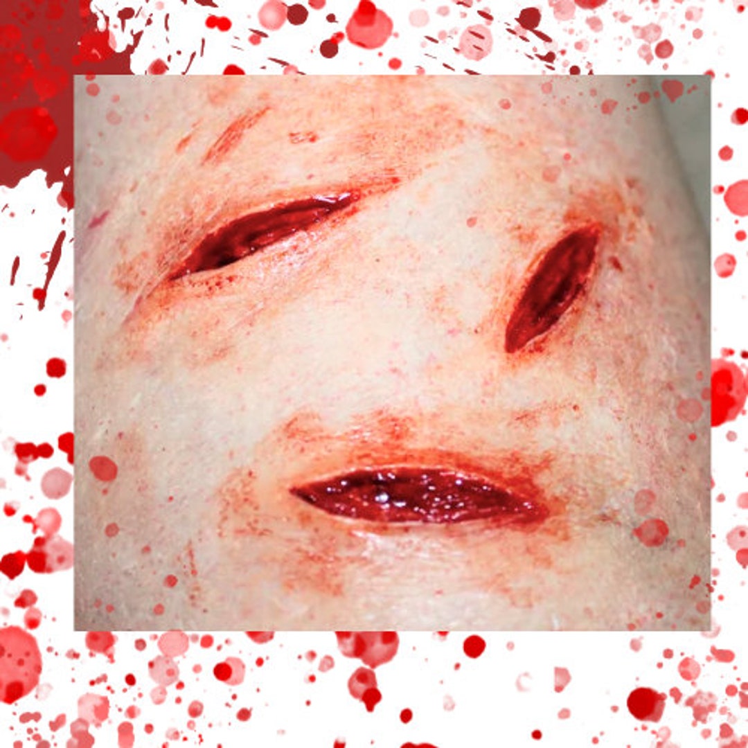 Small Shallow Knife Stab Wounds x3 Silicone Prosthetic for Film ...