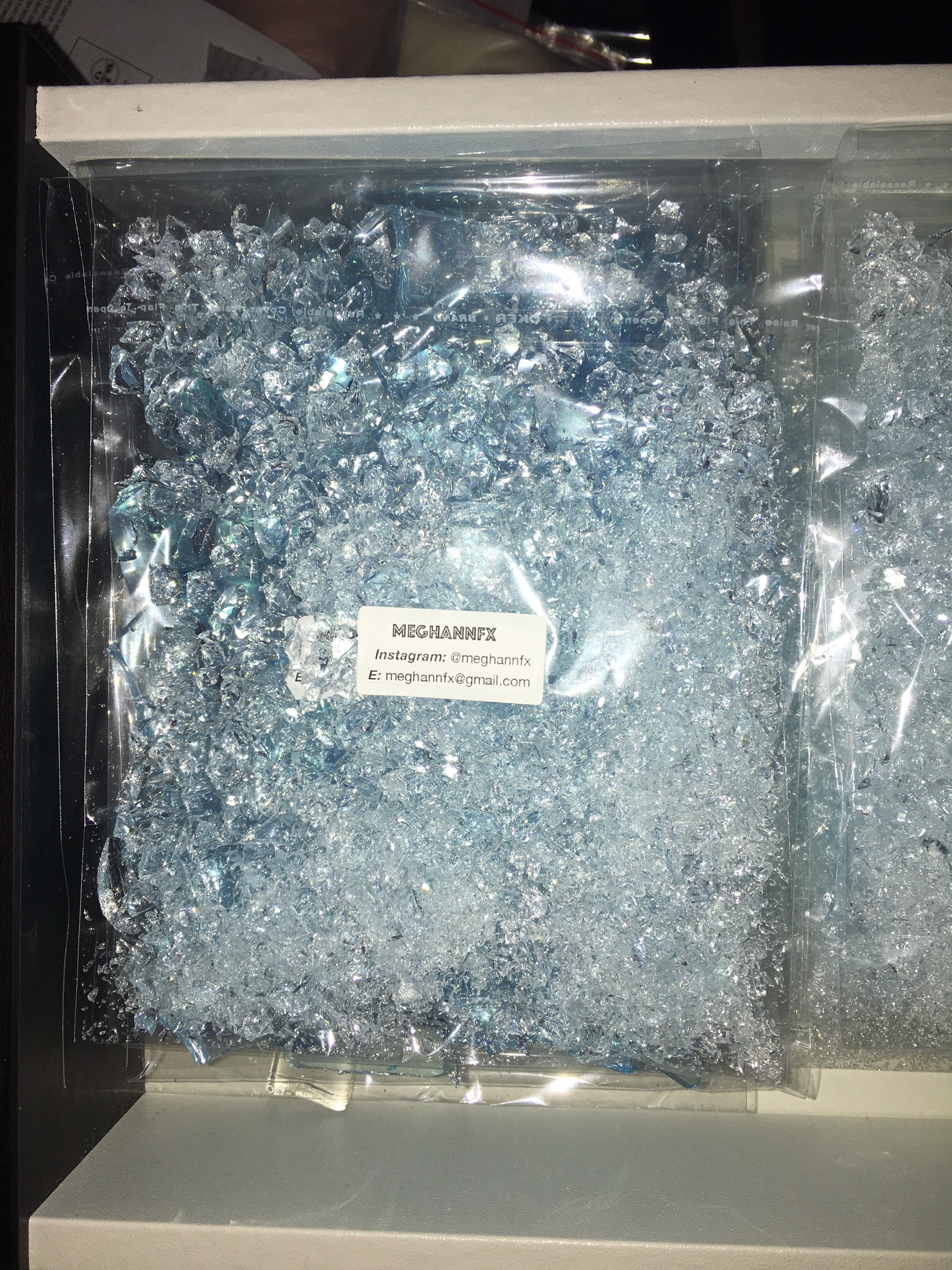 Blue Tinted Shattered Silicone Glass Siliglass bag for Film | Etsy