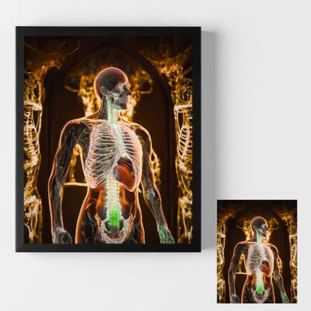 Firey Skeletal Scan Artwork MRI Digital Curiosities Morbid Oddities ...