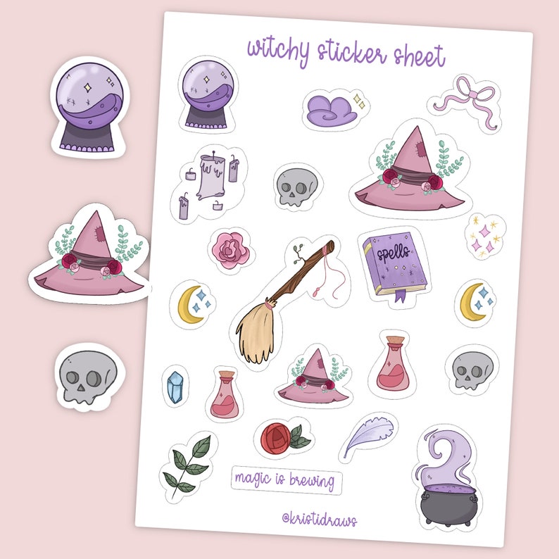 Witch Sticker Sheet Halloween Sticker Sheet Planner - Etsy Ireland