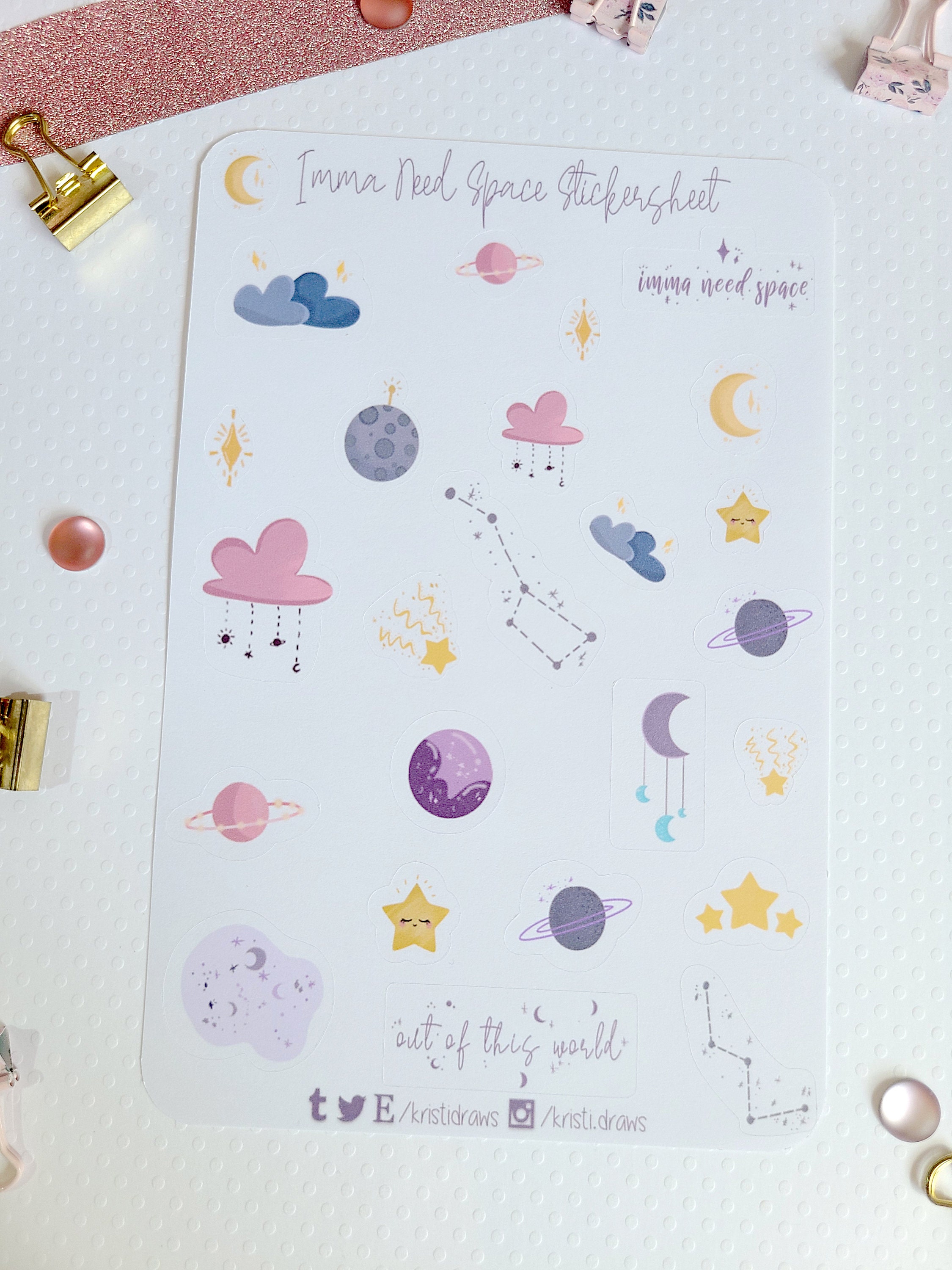 Space Sticker Sheet Space Planner Sticker Sheet Bullet | Etsy