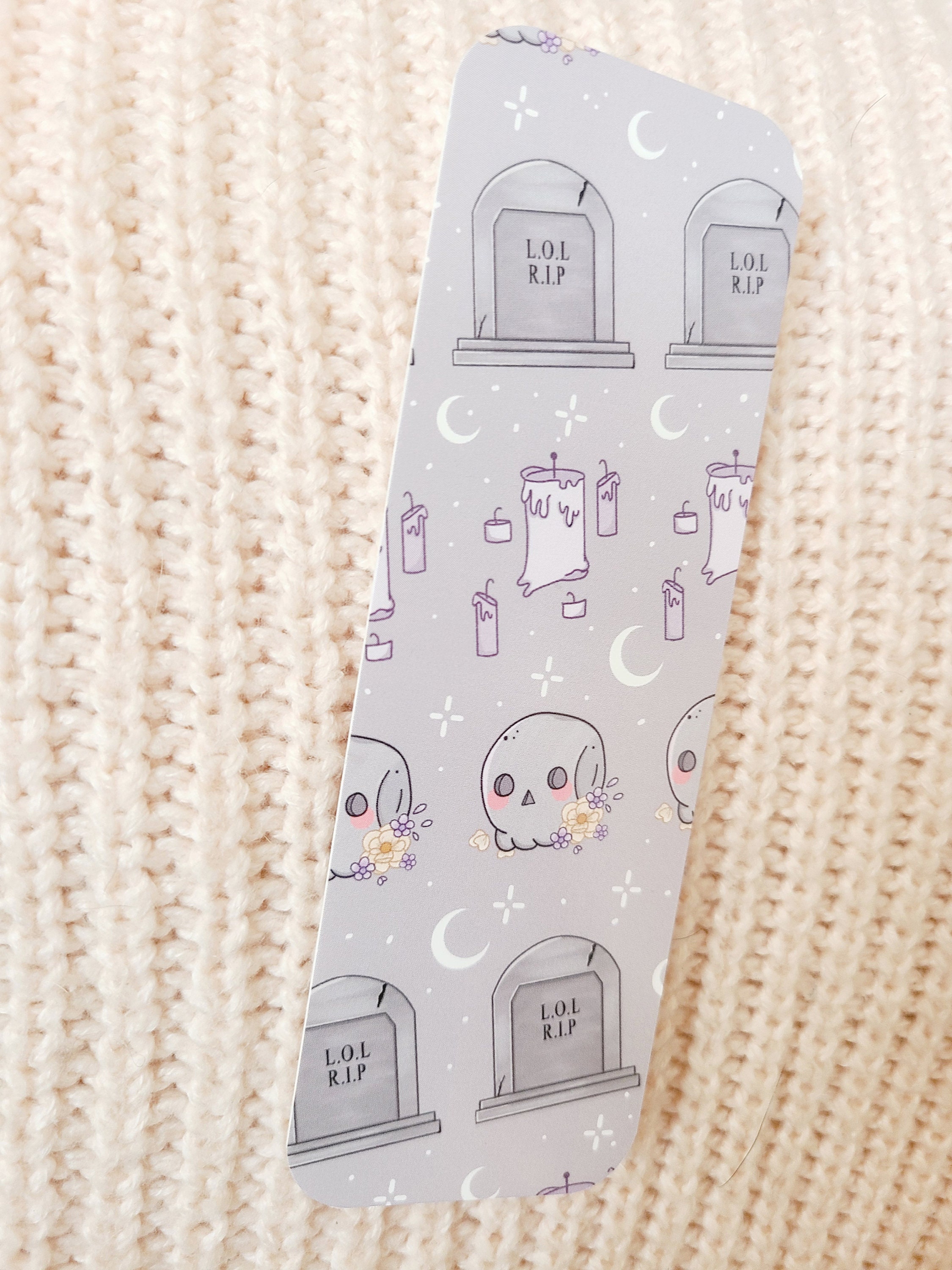 Kawaii Skull Bookmark | Kawaii Stationary | Kawaii Bookmark | Cute ...