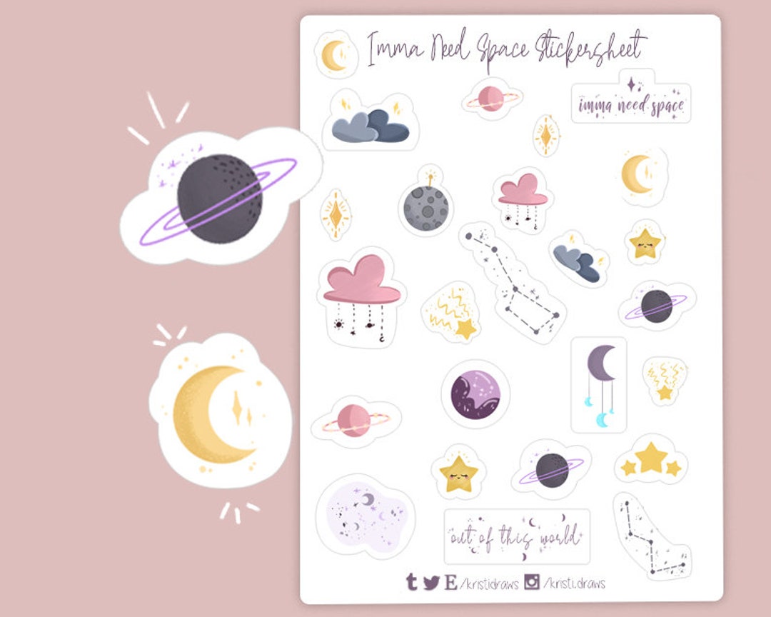 Space Sticker Sheet Space Planner Sticker Sheet Bullet Journal Sticker ...