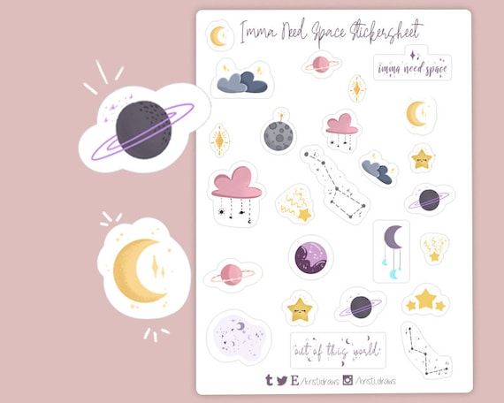 Space Sticker Sheet Space Planner Sticker Sheet Bullet | Etsy