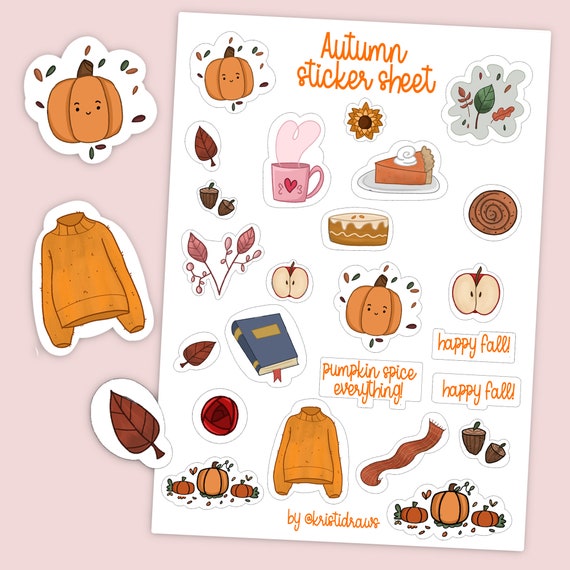 Autumn Sticker Sheet Bullet Journal Stickers Planner | Etsy
