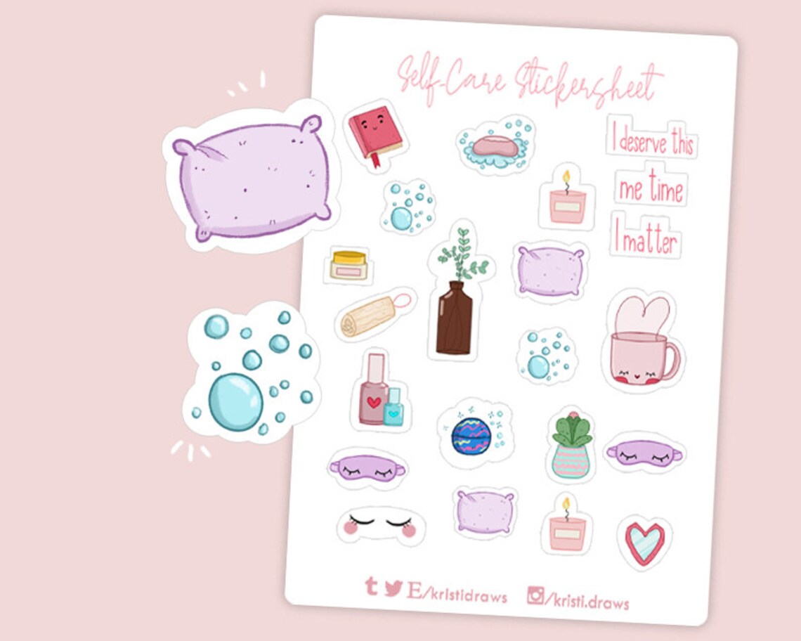 Self Care Stickers Beauty Stickers Planner Stickers - Etsy Denmark