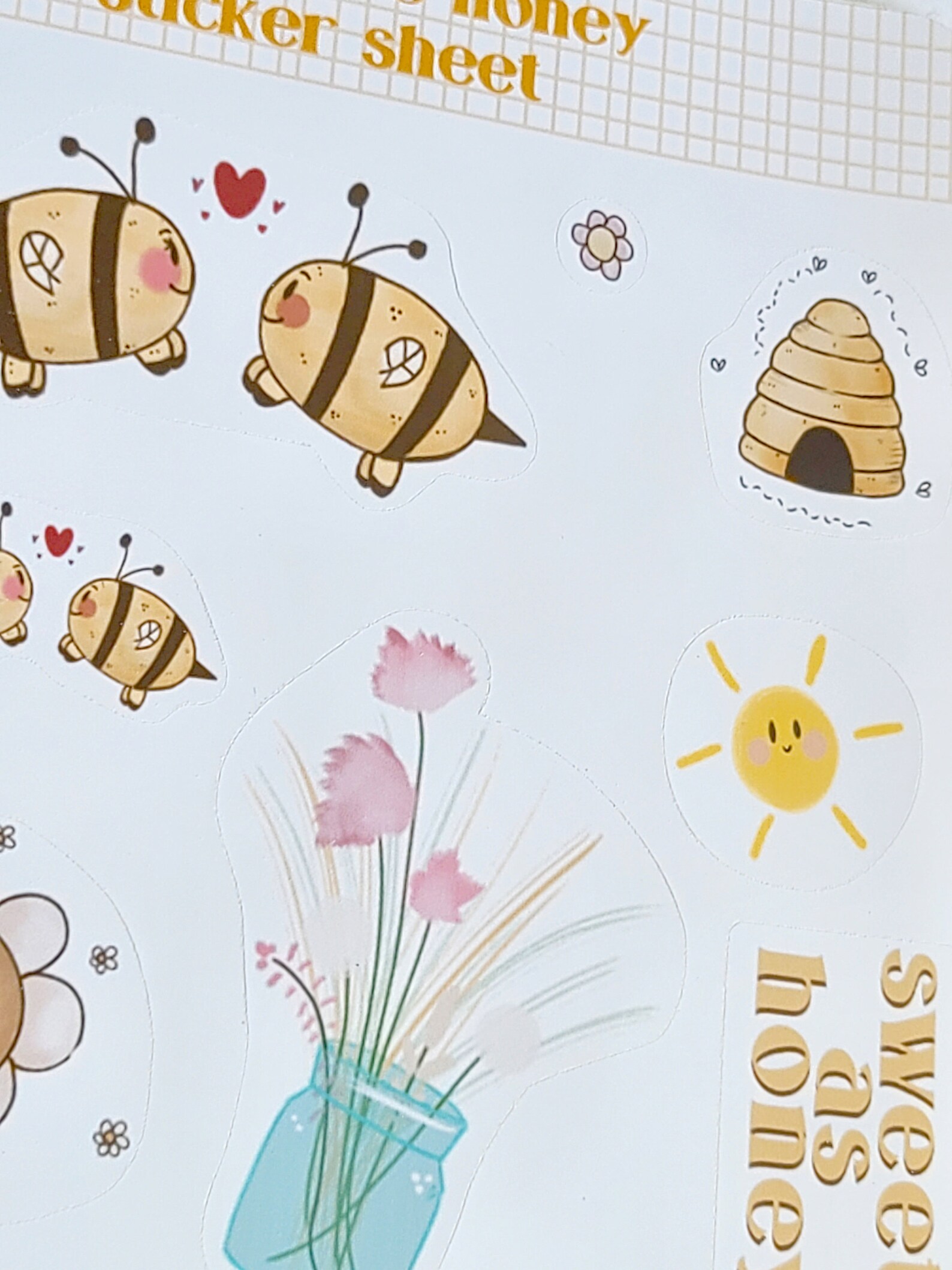 Springtime & Honey Sticker Sheet | Dagboek stickerblad | Planner ...