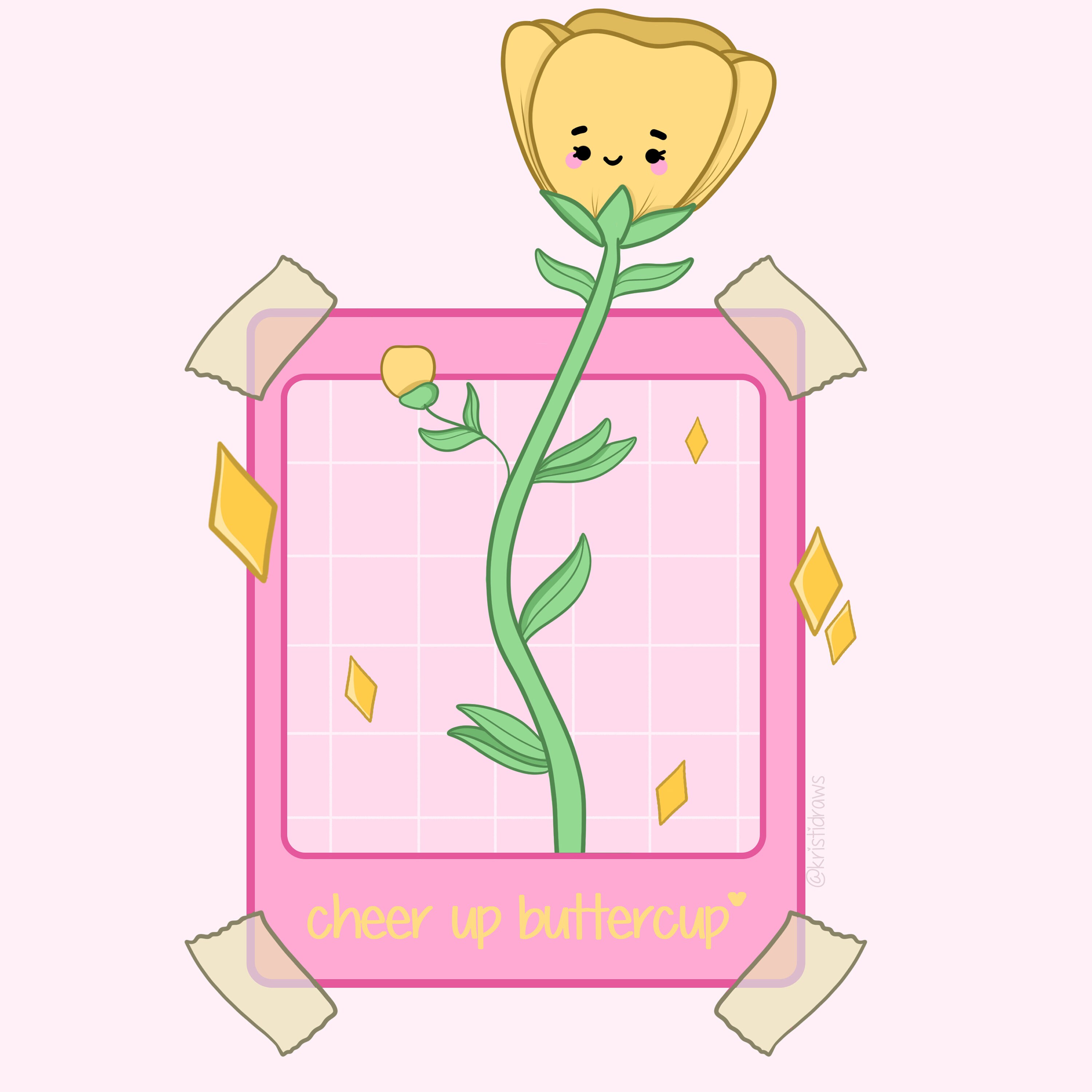 Kawaii Buttercup Die Cut Sticker Cheer up Buttercup Kawaii | Etsy