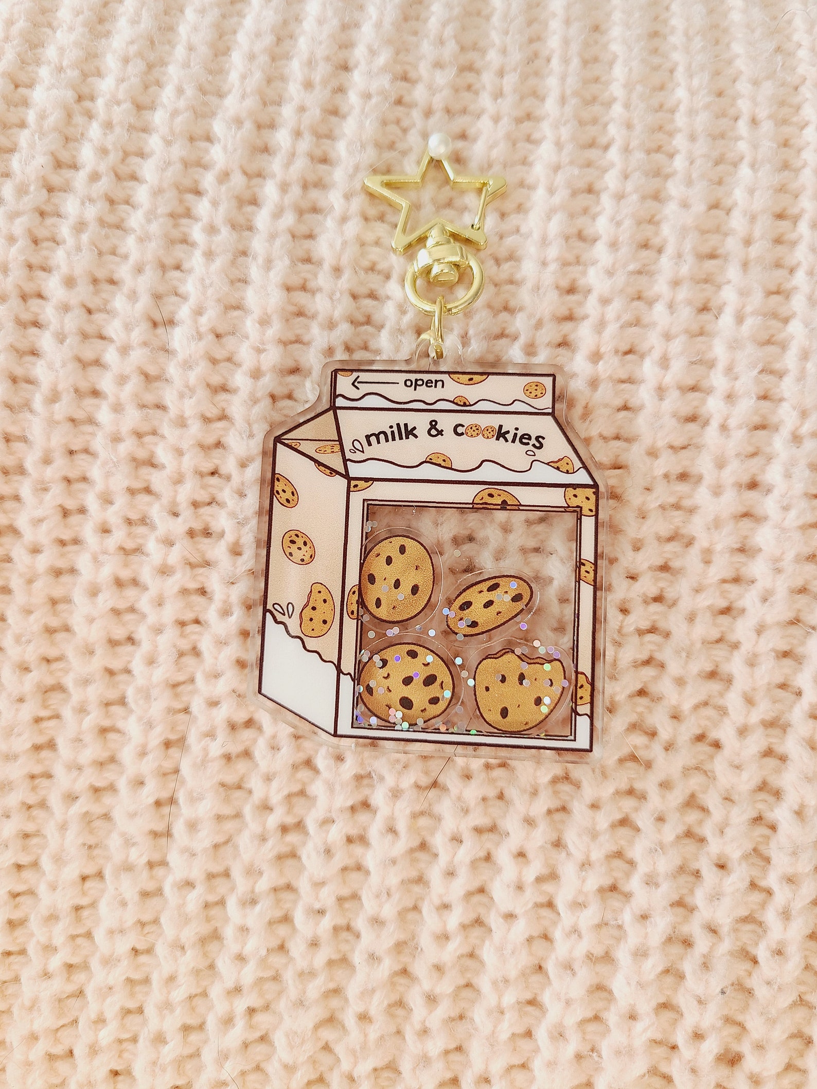 Cookies and Milk Shaker Keychain Kawaii Shaker Charm | Etsy