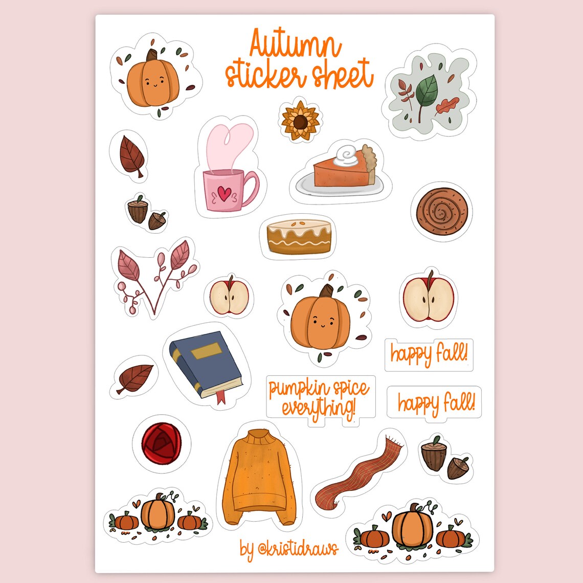 Autumn Sticker Sheet | Bullet Journal Stickers | Planner Stickers ...