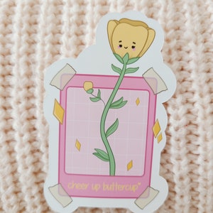 Kawaii Buttercup Die Cut Sticker | Cheer up Buttercup | Kawaii Stickers ...