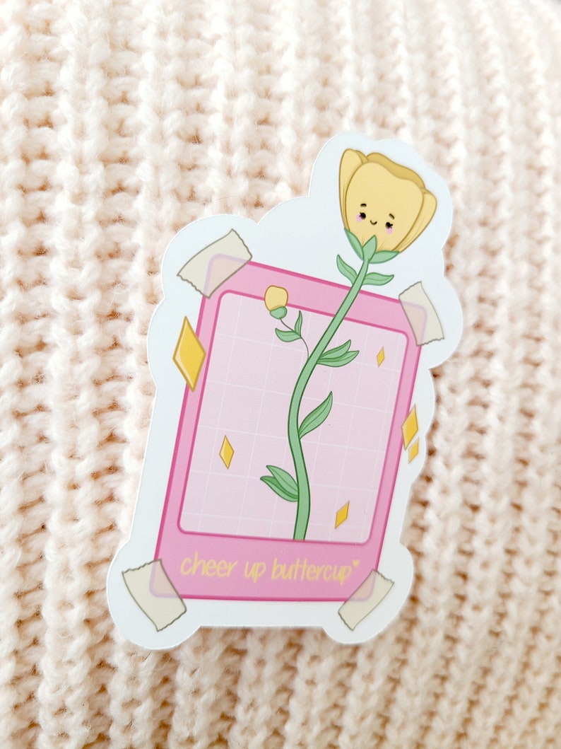 Kawaii Buttercup Die Cut Sticker | Cheer up Buttercup | Kawaii Stickers ...