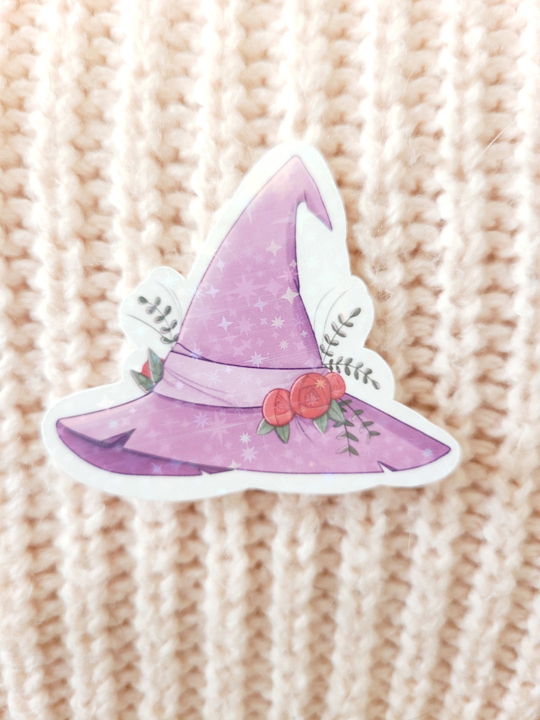 Holographic Purple Witches Hat Sticker | Witch Hat Sticker | Witchy ...