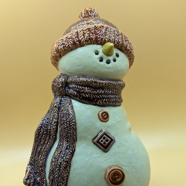 Ceramic Snowman - Etsy
