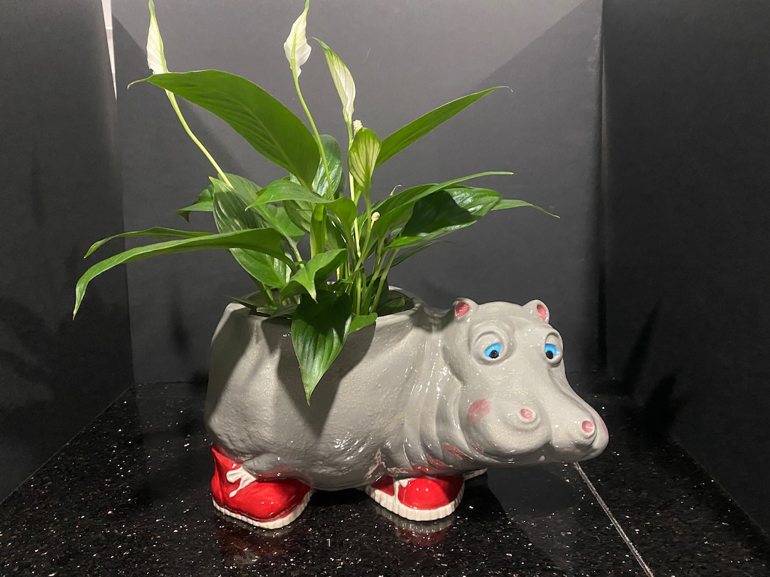 Ceramic Hippo Planter - Etsy
