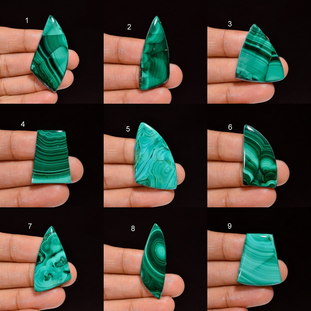 Natural Green Malachite Gemstone Green Cabochon Smooth Green - Etsy