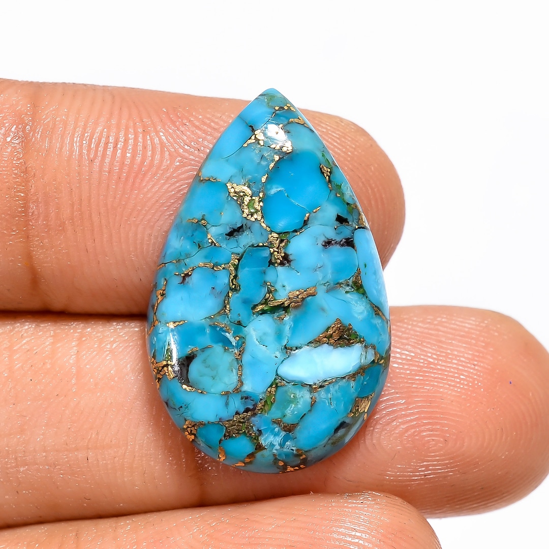 Spiny Copper Blue Turquoise Pear Sky Blue Turquoise 24X15X4 Mm - Etsy