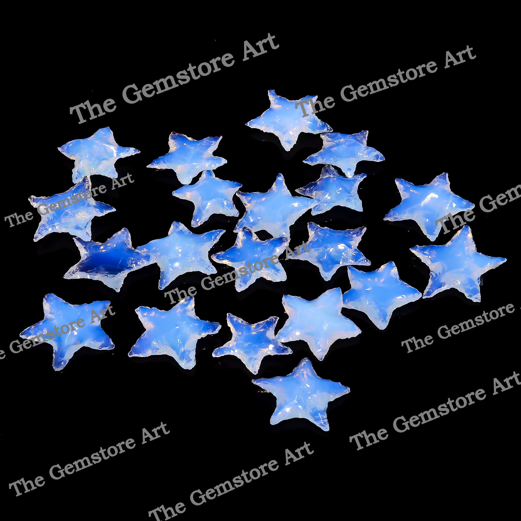 Opalite Druzy Star Shape Stone Crescent Star Crescent Star - Etsy