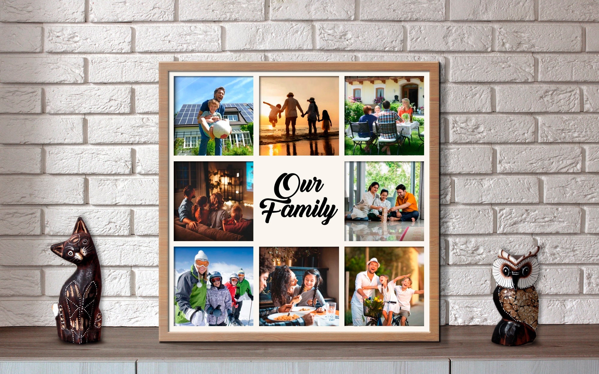Square Photo Collage Frame File, SVG, DXF, Our Family Collage Frame ...