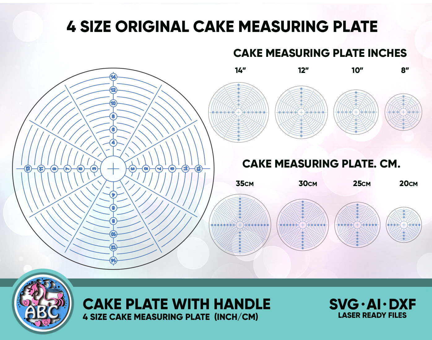 Cake Plate With Handle, Cake Stand, Cake Measuring Tool, Cake ...