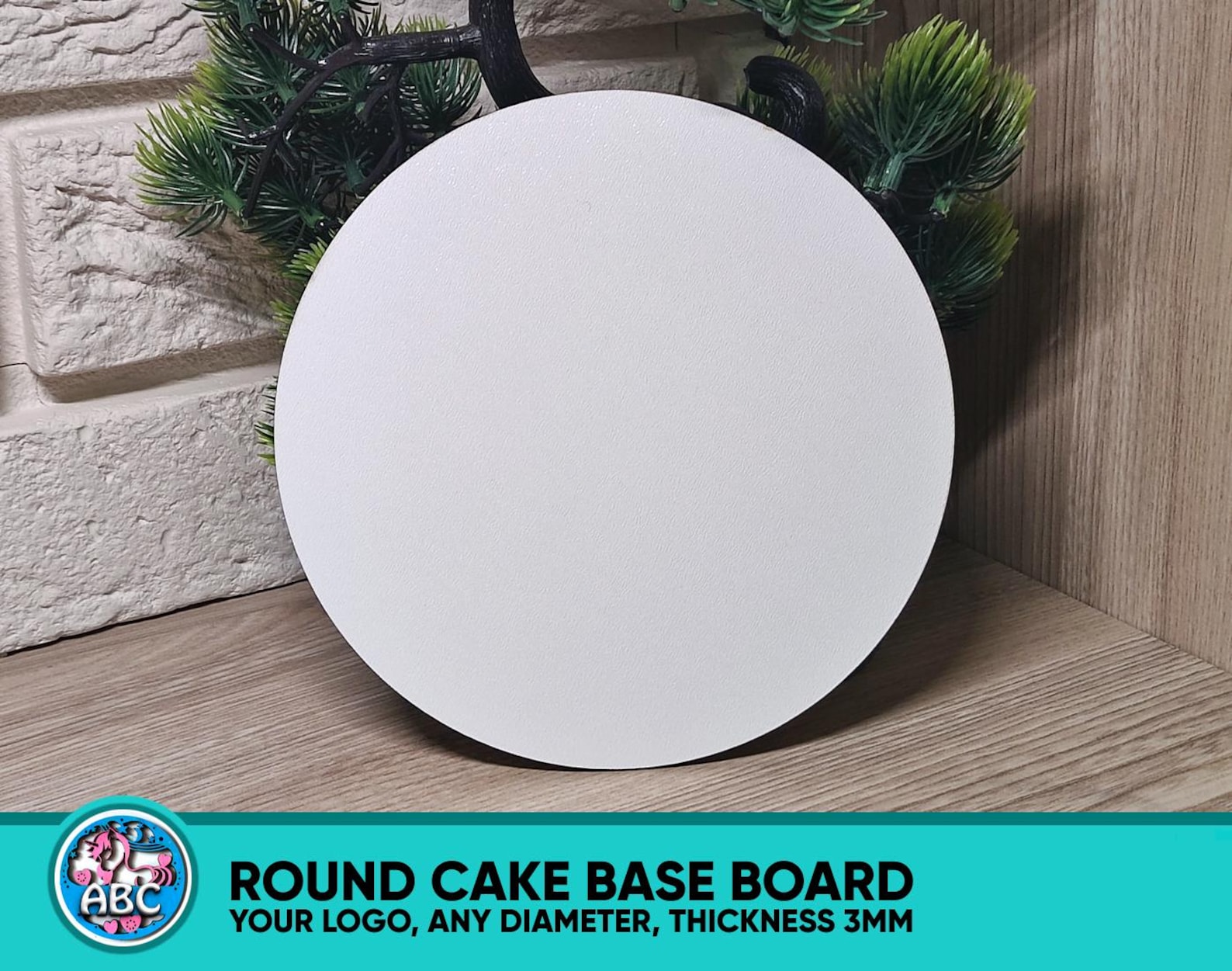 Custom Cake Board - Set 10 Pcs, Logo Cake Base, 3mm Wooden Base for ...