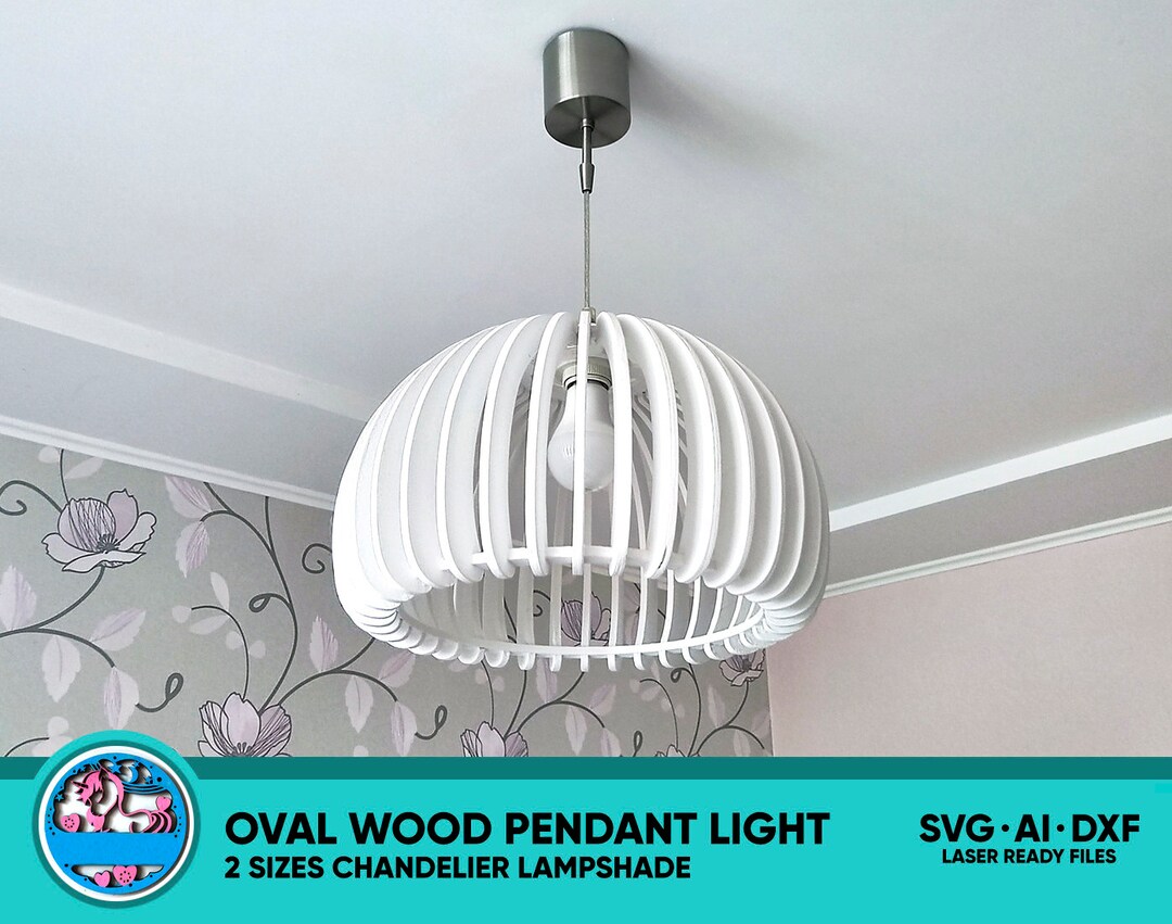 Round Oval Wood Pendant Light, Wood Chandelier, Modern Wood Chandelier ...