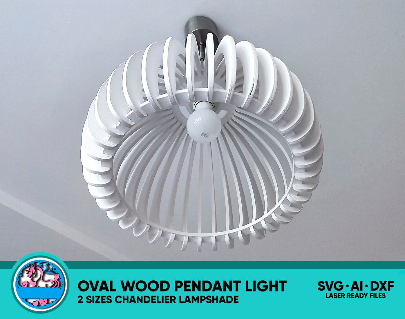 Round Oval Wood Pendant Light, Wood Chandelier, Modern Wood Chandelier ...