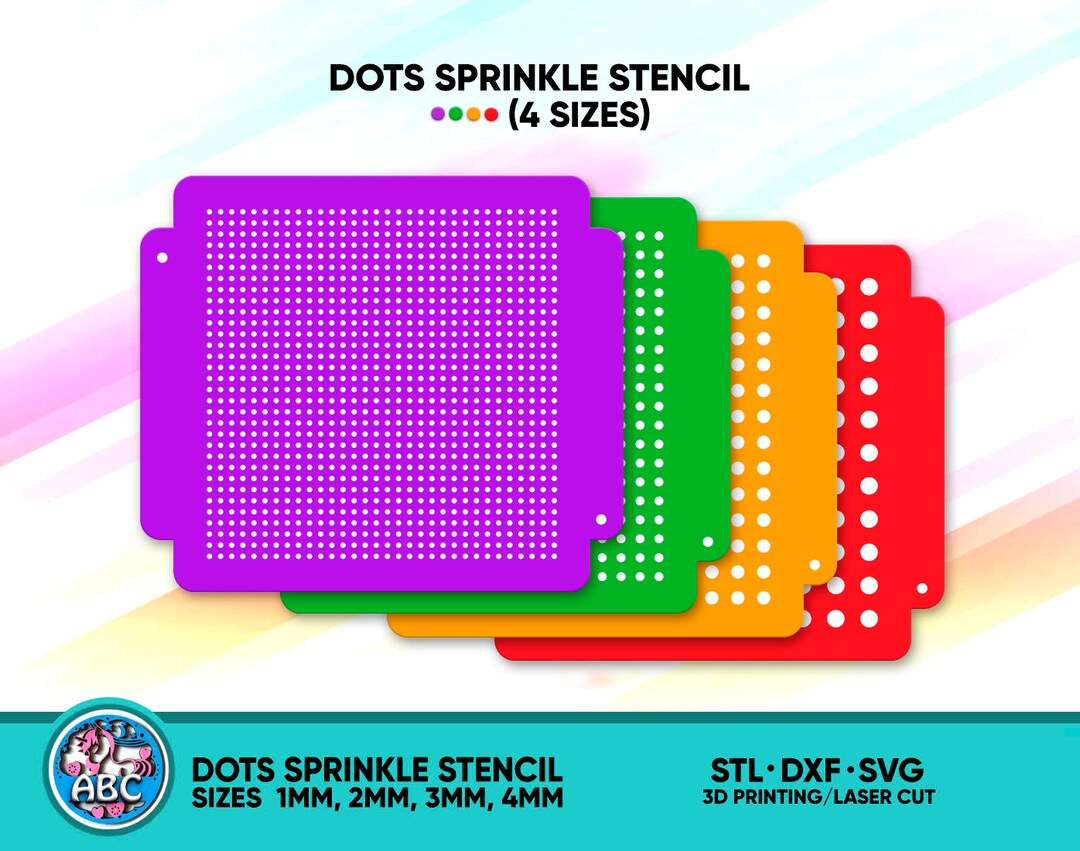 Small Dots Sprinkle Stencil (4 Sizes) for Confectioners. Round Confetti ...
